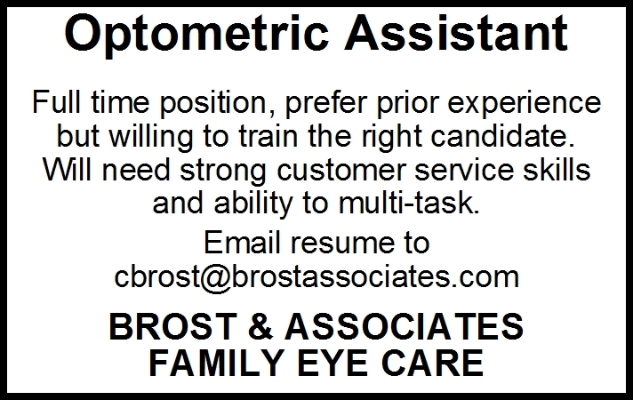 Optometric Assistant, Brost & Associates Family Eye Care