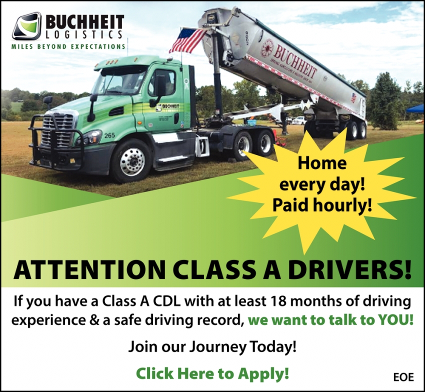 Class A Drivers, Buchheit Logistics