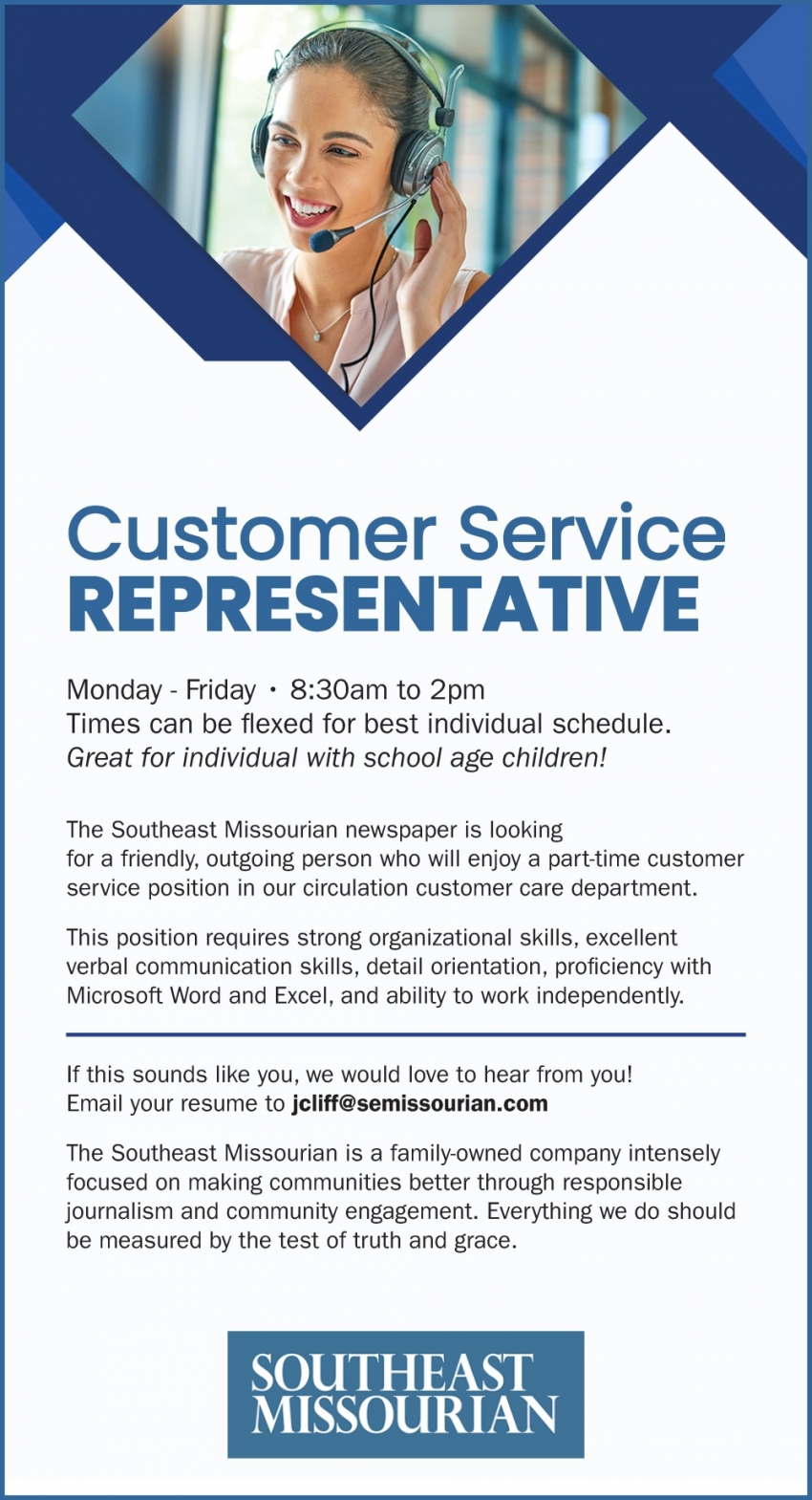 Customer Service Representative, Southeast Missourian, Cape Girardeau, MO