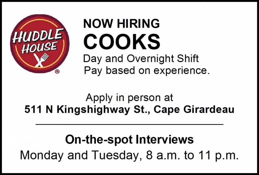 Cooks, Huddle House - Cape Girardeau, Cape Girardeau, MO
