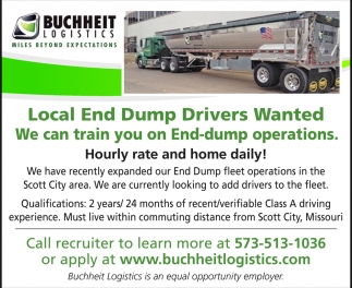 Local End Dump Drivers, Buchheit Logistics