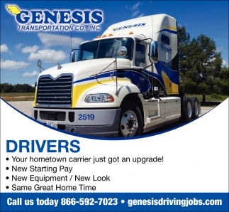 Drivers, Genesis Transportation Co., Inc, Scott City, MO