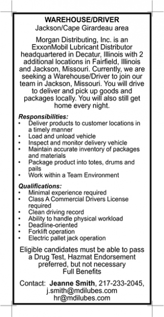 Morgan Distributing Inc.