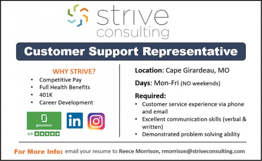 Customer Support Representative, Strive Consulting